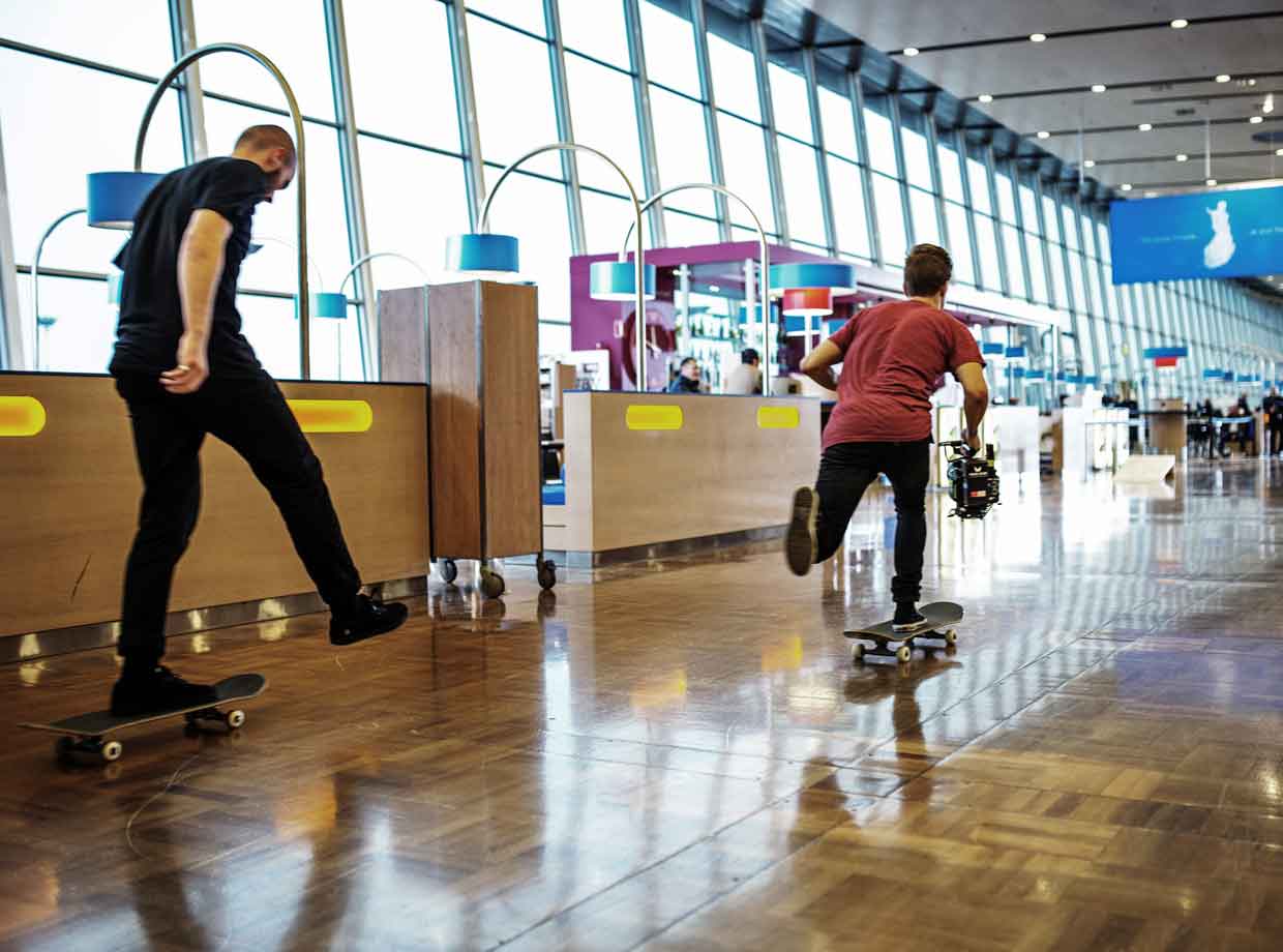 Skateboarding Helsinki Airport Vantaa (HEL). – thinkingoftravel.com